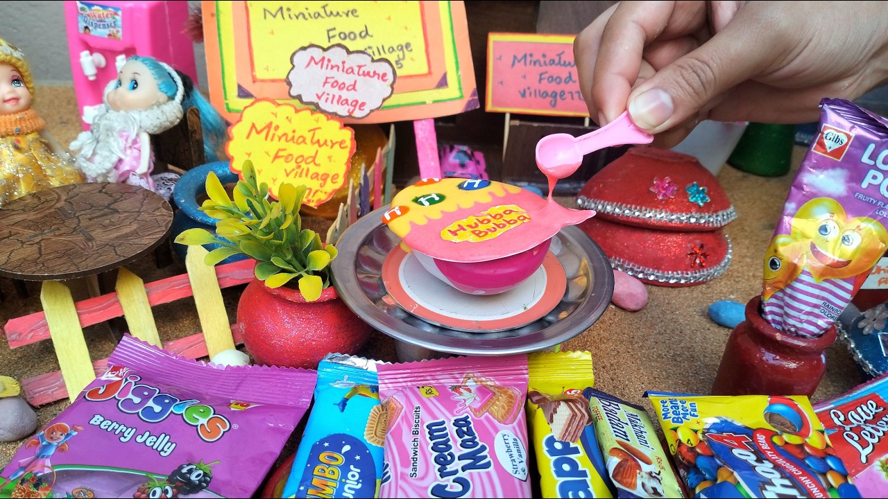 Miniature Rainbow Hubba Bubba Cake Decorating | Tiny Cake | Miniature ...