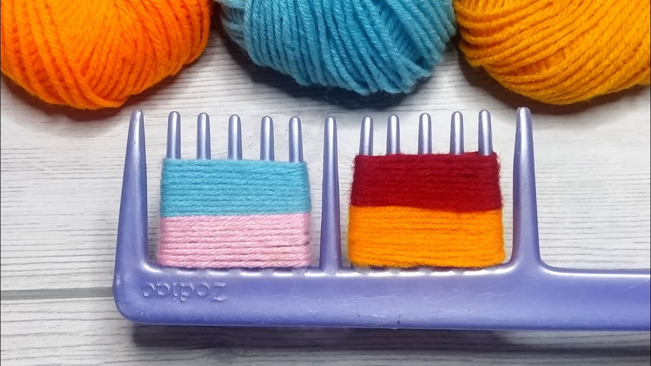 3 Superb Woolen Yarn Flower making ideas with Hair Comb | Easy Hand ...