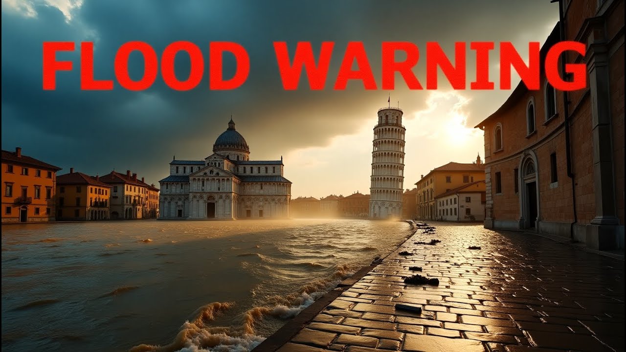 🌊 Pisa in Red Alert! Thunderstorm & Arno River Overflowing | 4K UHD ...