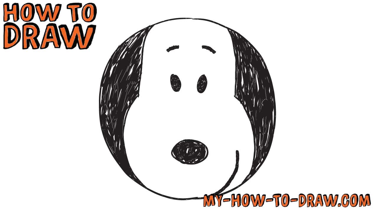 How to draw Snoopy *SUPER EASY* Badge Drawing - Easy step-by-step ...