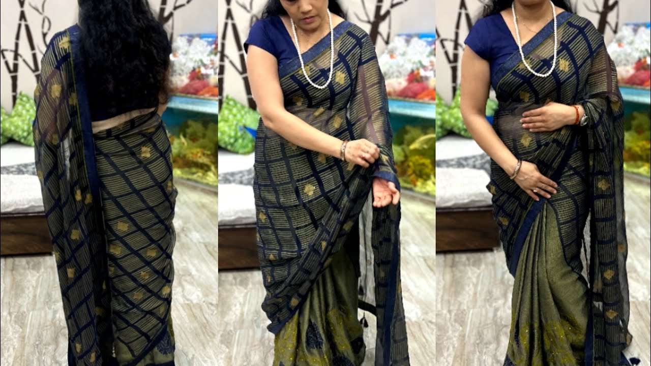 SILK SAREE DRAPING TO LOOK SLIM AND TALL | HOW TO WEAR SILK SAREE ...