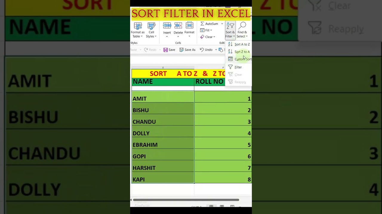 Sort A To Z Z To A In Excel shorts youtubeshorts excelsheets YouTube Sort A To Z Z To A In Excel shorts youtubeshorts excelsheets YouTube