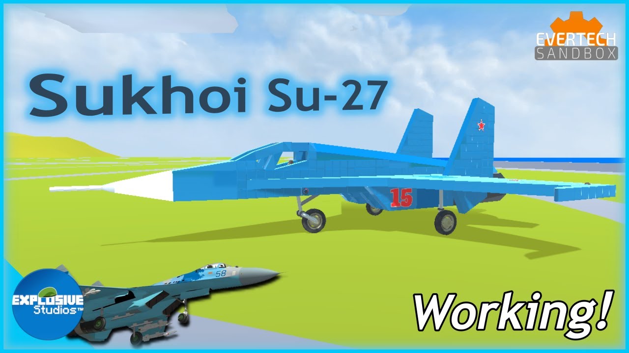 Su-27 fighter jet in Evertech Sandbox | Functional Jet with landing ...