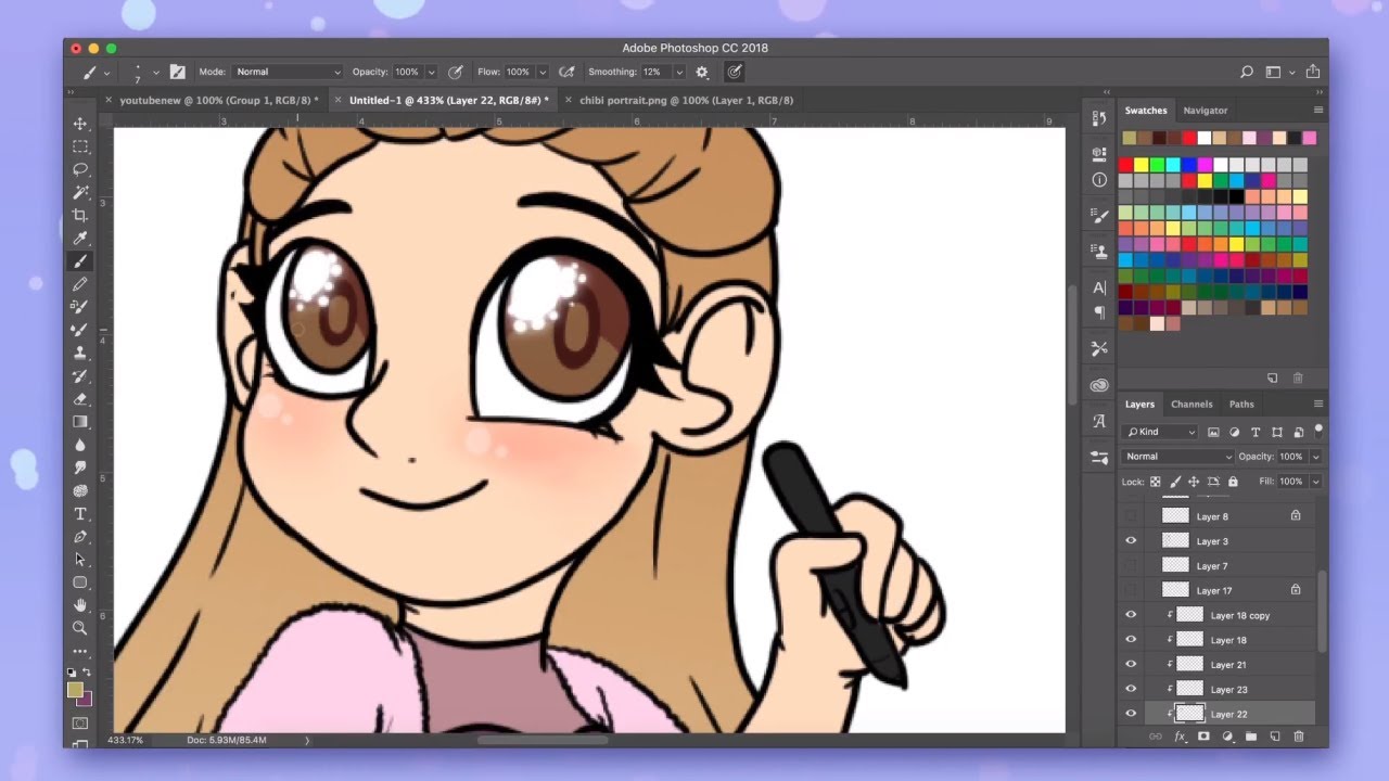 [Speedpaint] Chibi Self Portrait - YouTube