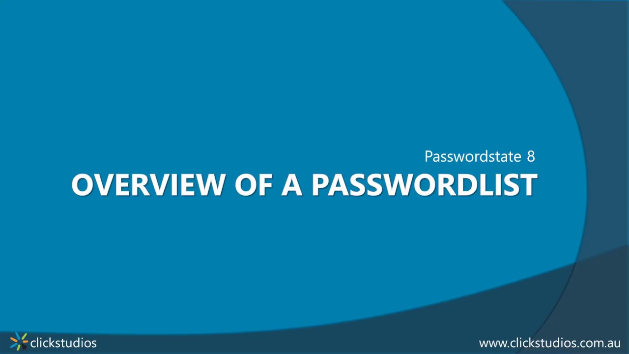 Passwordstate 8 - Password List Overview - YouTube