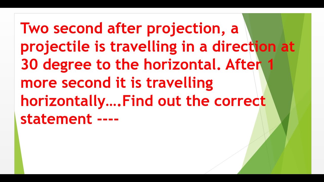 MCQs of Physics || Projectile motion mcq solution || mcq on projectile ...