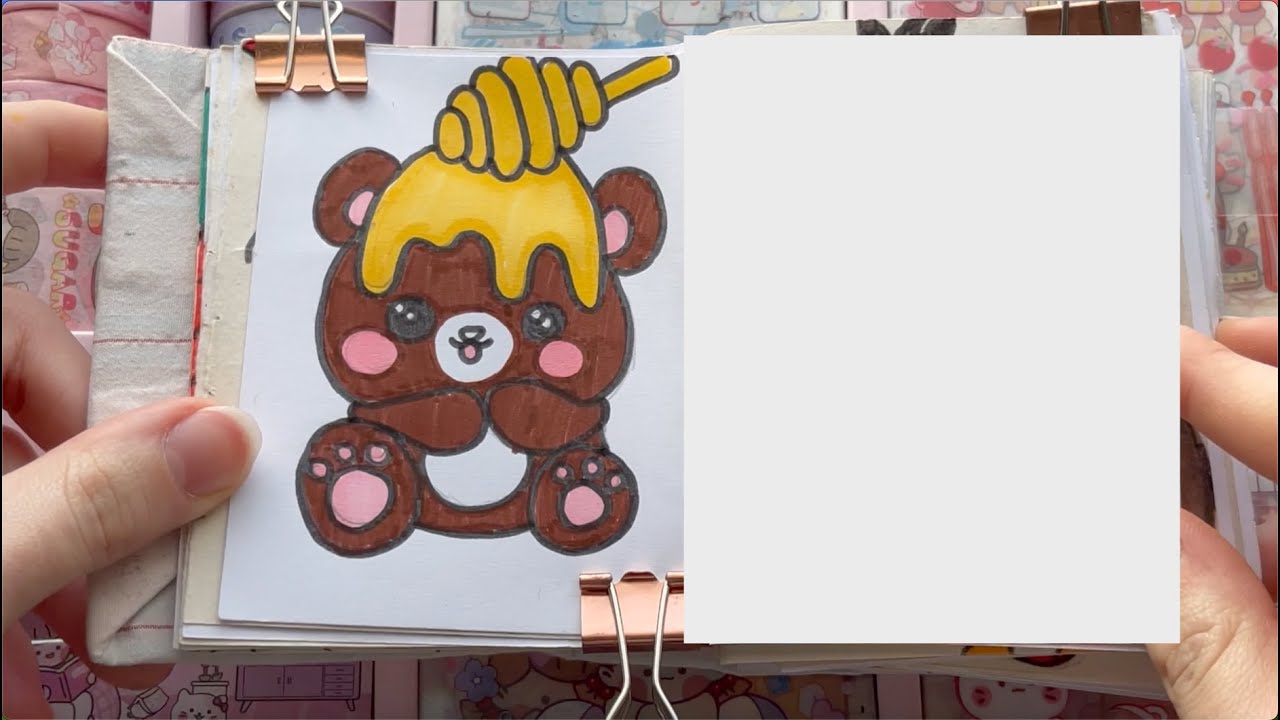 How to Draw a Cute Bear with Honey 🍯🐻 | Easy Step-by-Step Kawaii Art ...