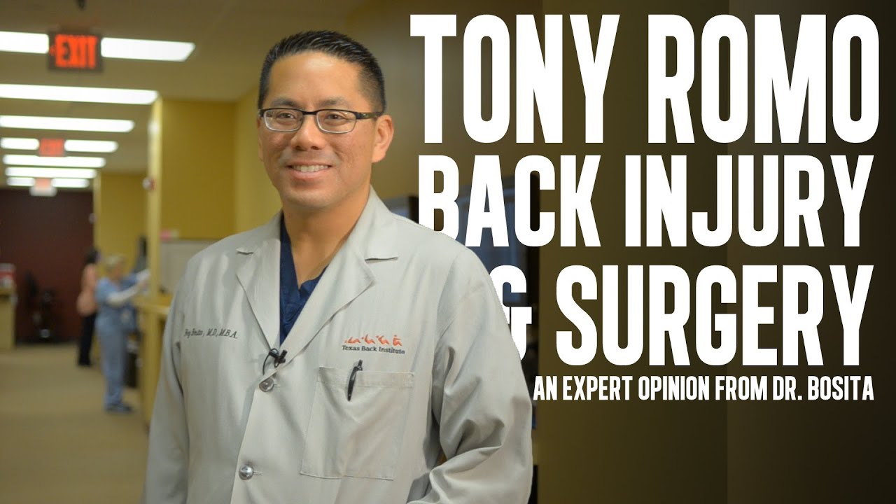 Tony Romo's Back Surgery, An Expert Opinion from Dr. Rey Bosita at ...