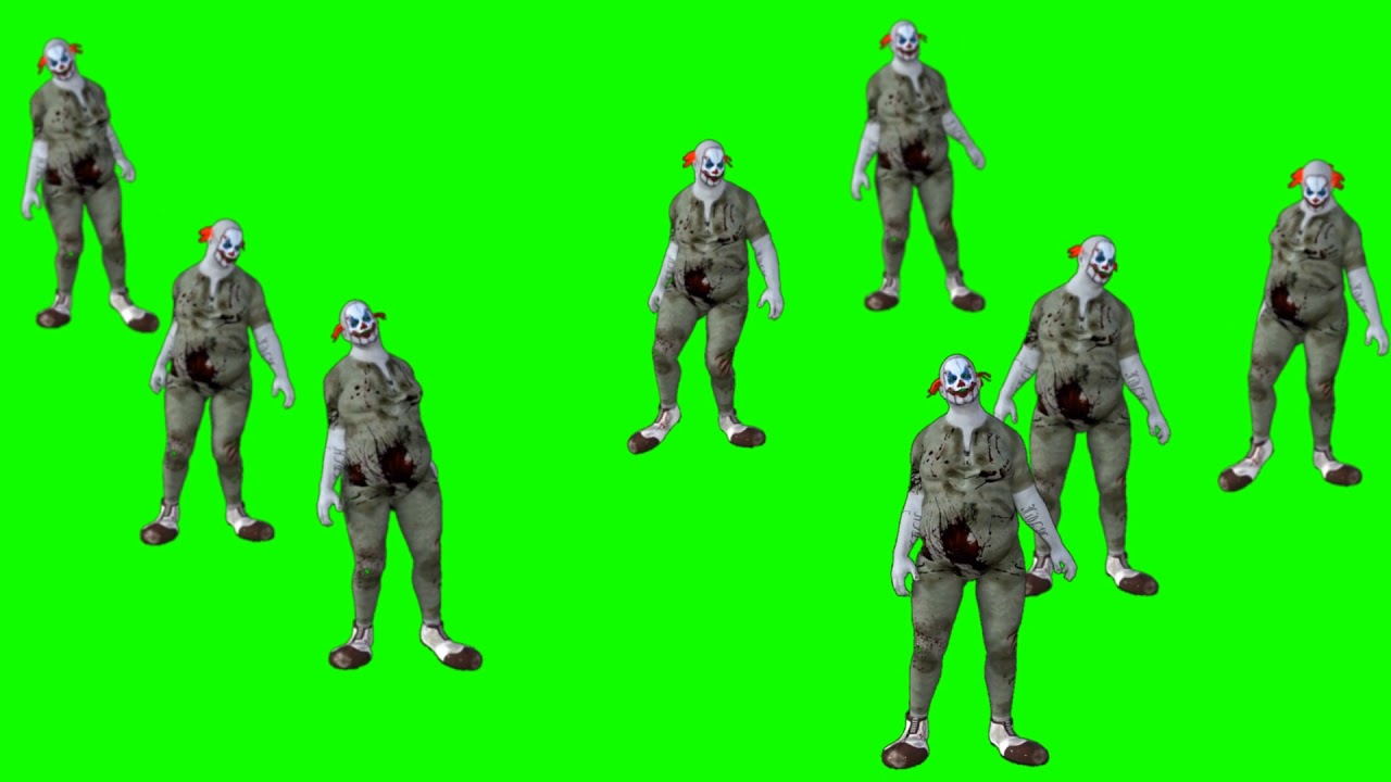 FREE HD Green Screen - DANCING ZOMBIE CLOWNS - YouTube