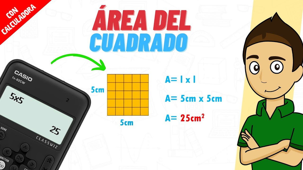 ÁREA DEL CUADRADO CON CALCULADORA Muy facil - YouTube