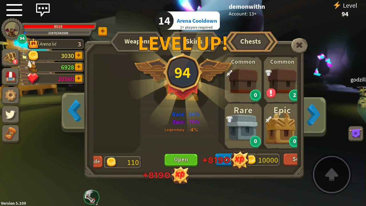 Giant simulator Roblox both legendary swords before level 100! - YouTube