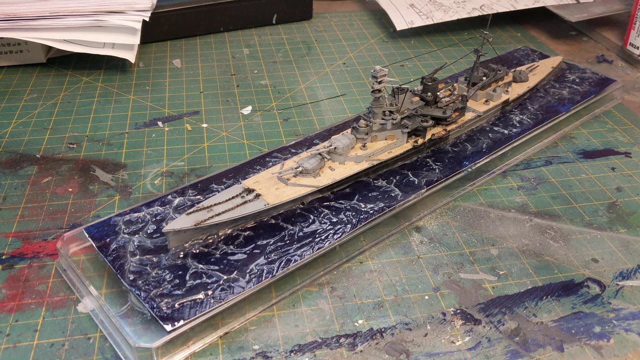 1/700 Tamiya Repulse kit completed - YouTube