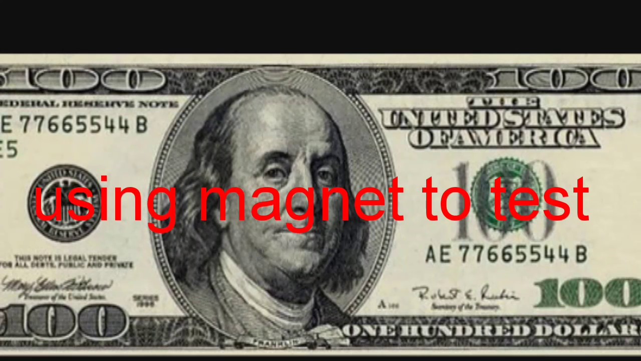Test dollar by magnet - YouTube