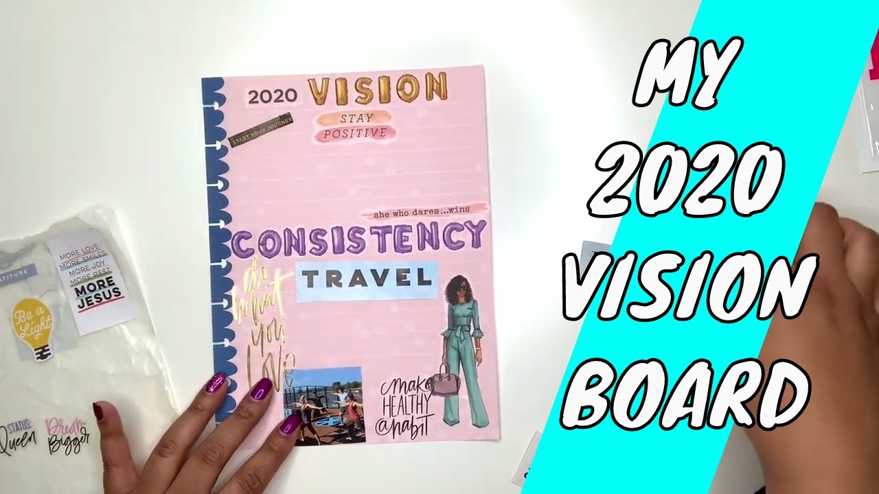 2020 VISION BOARD SETUP | HAPPY PLANNER VISION BOARD | ONE PAGE VISION ...