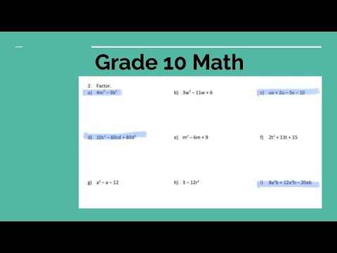 Grade 10 Factoring - YouTube