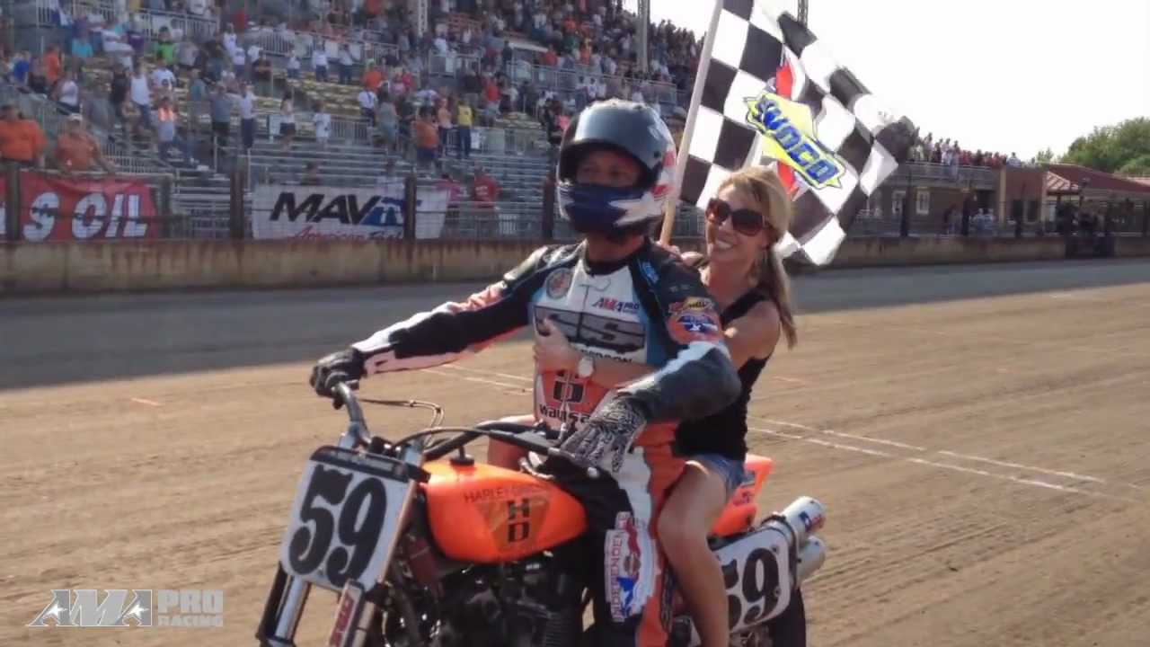 Springfield Mile 2012 - Willie McCoy Takes Victory Lap With Wife - YouTube