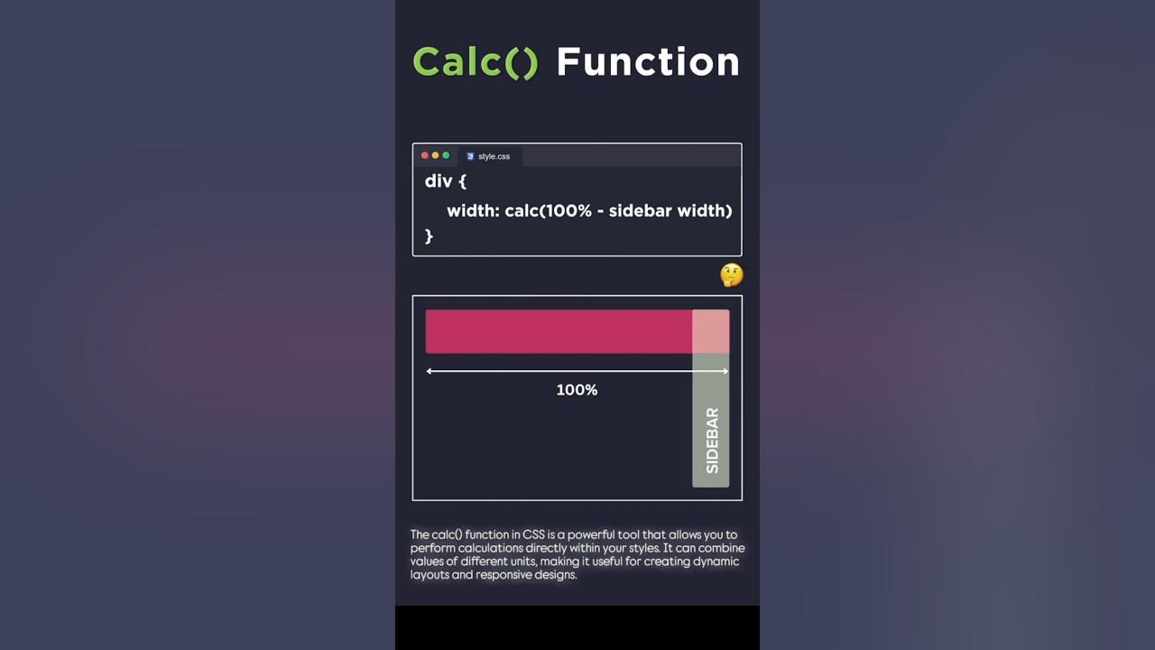 Calc() function #css #function - YouTube