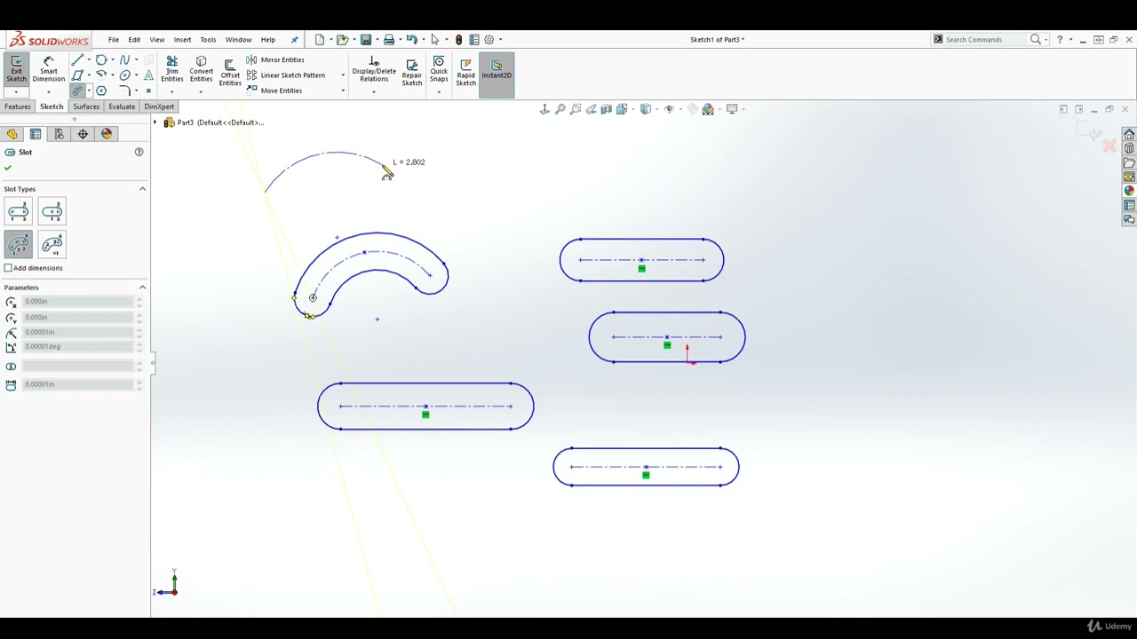 Basic Sketch Tools Part-6 How to Draw a Slot - YouTube