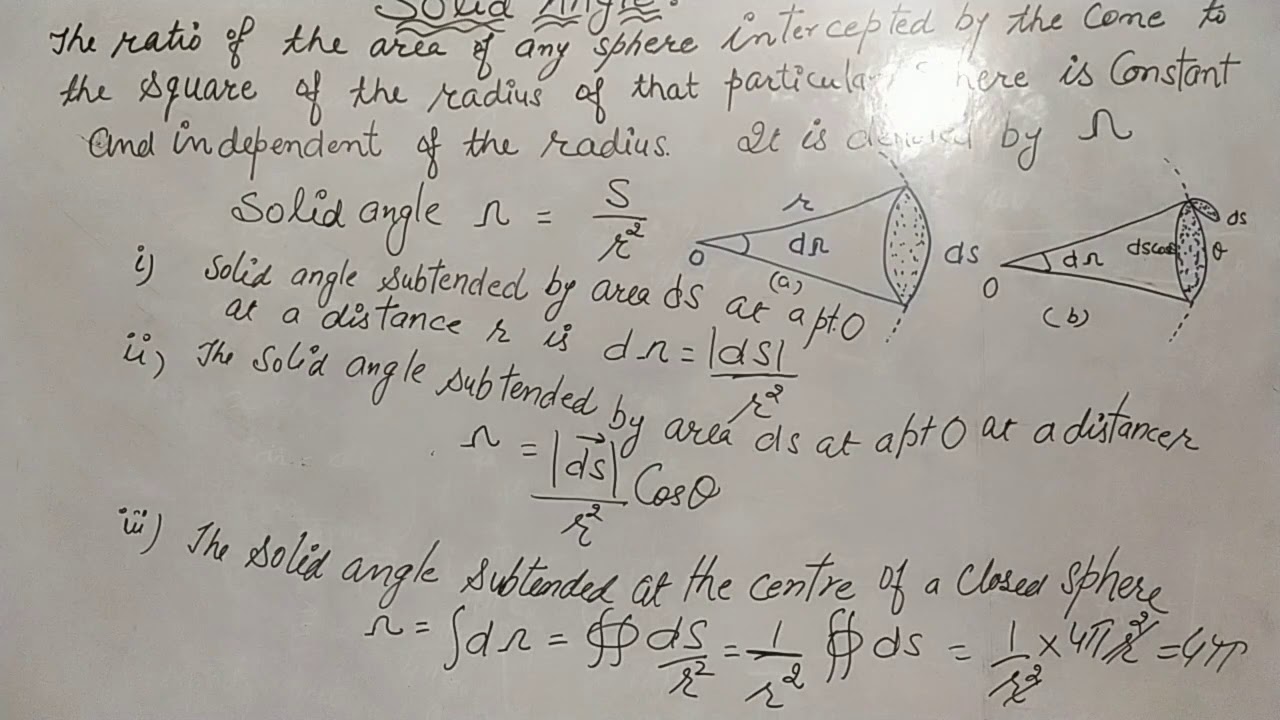 Solid angle & Gauss theorem in electrostatic (Integral form) - YouTube
