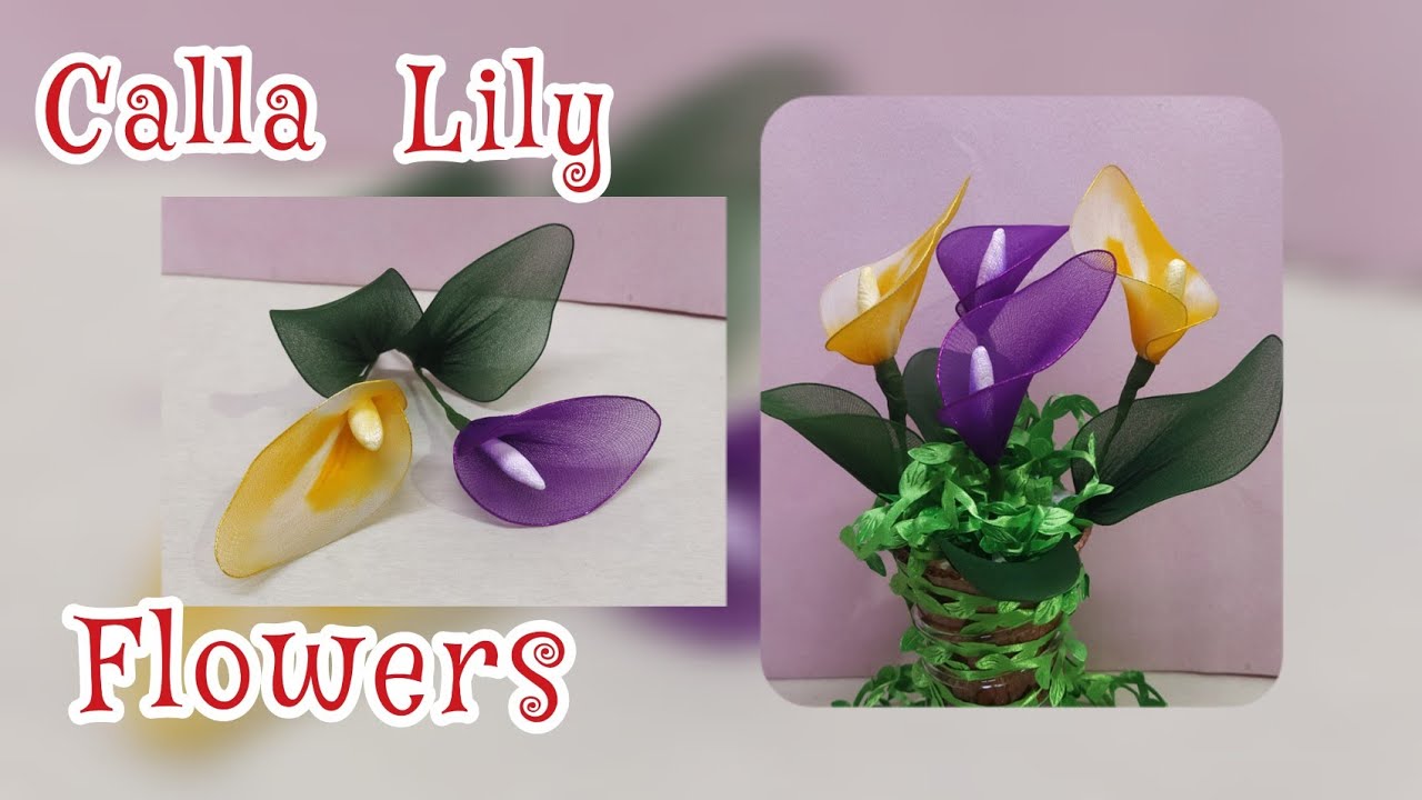 Beautiful Stockings Cloth 'Calla Lily' Flowers DIY Creation - YouTube