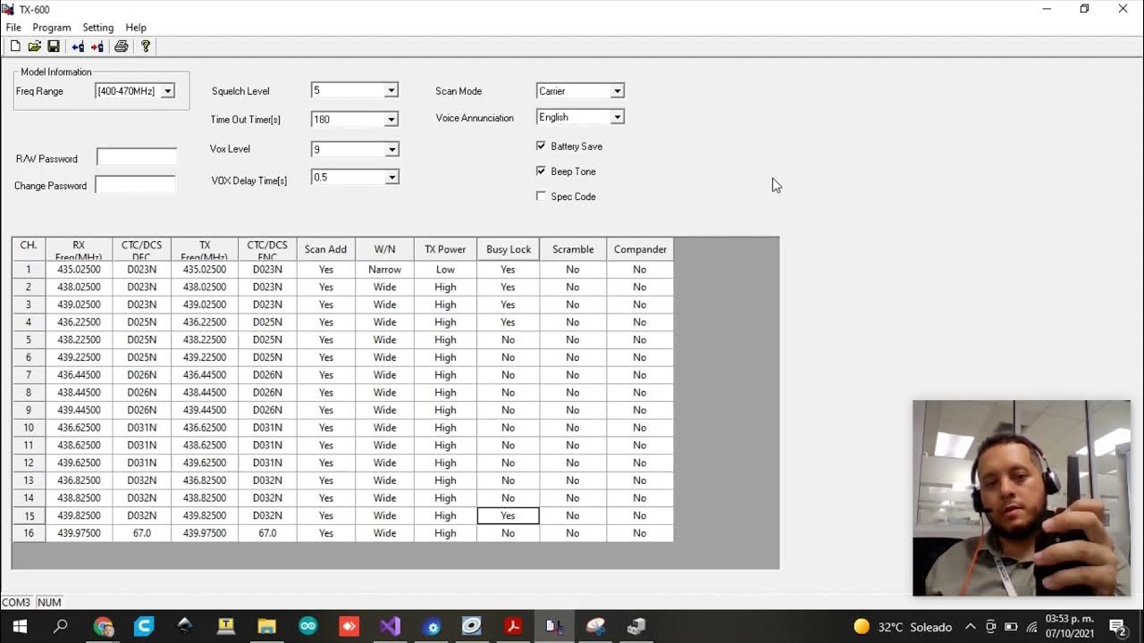 TxPro - Programación del radio TX500/600 - YouTube