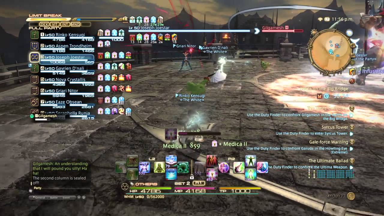 FFXIV Battle Of The Big Bridge Returns Gilgamesh Boss Fight - YouTube
