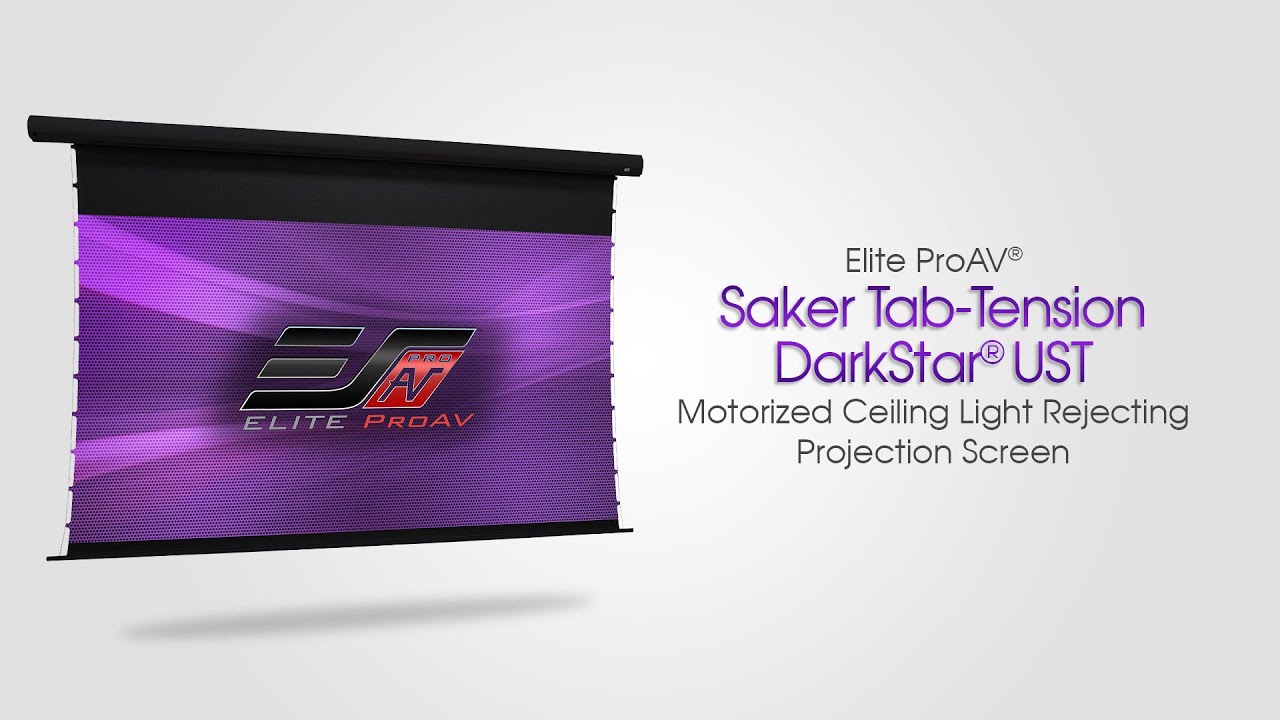 Elite ProAV® Saker Tab-Tension DarkStar® UST - Motorized Ceiling Light Rejecting Projection ...