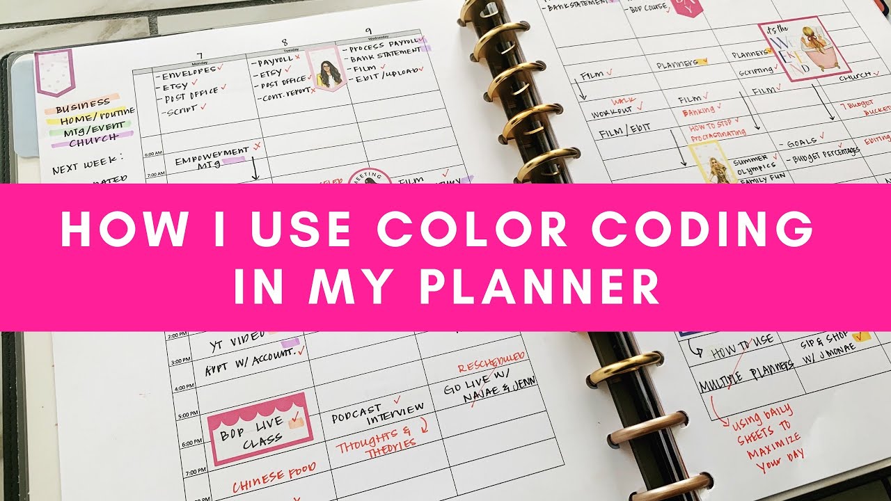 How I Use Color Coding In My Planner Youtube