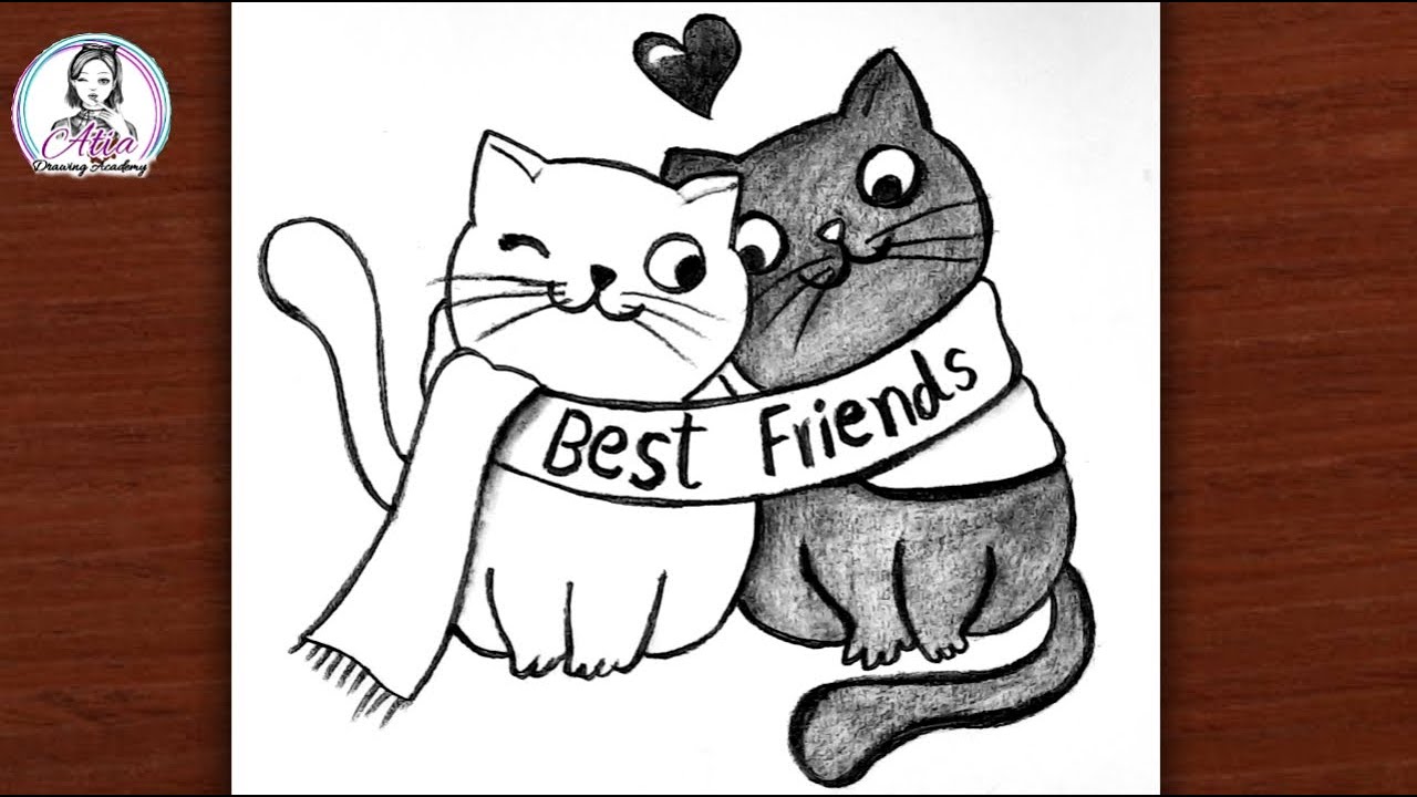 BFF Drawings Easy Step by Step | Pencil Drawing Ideas for Beginners ...