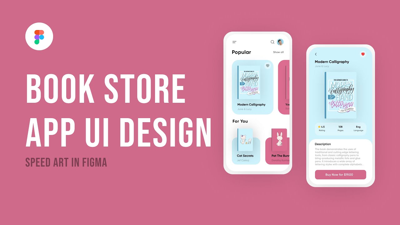 Book App UI Design using Figma (App UIUX Design | speed art) - YouTube