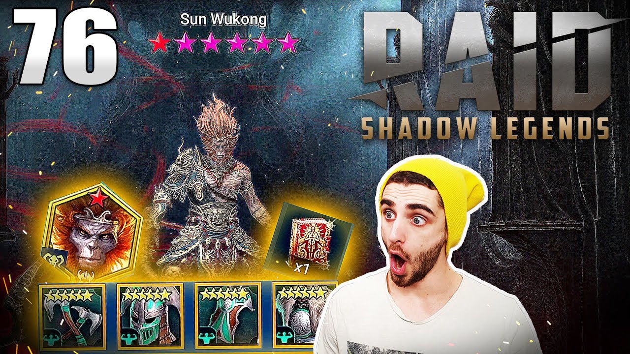 Éveil de SUN WUKONG 🟥⭐ et Artefacts Légendaires !! [76/90] Défi Raid ...
