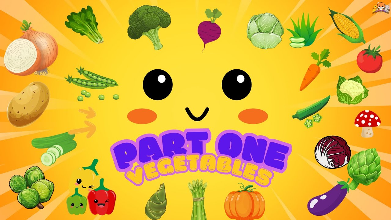 Vegetables - Part One l Fun English lessons for Kids l Colorful l ...