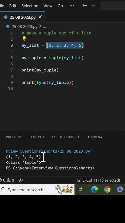 List to Tuple in Python Telugu | Python for Beginners in Telugu - YouTube