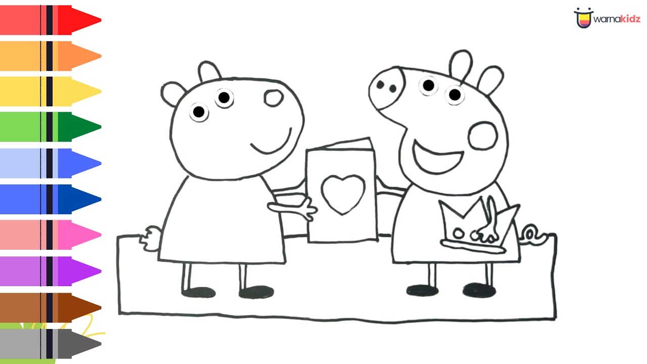 How To Draw And Coloring Peppa Pig With Suzy Sheep - YouTube