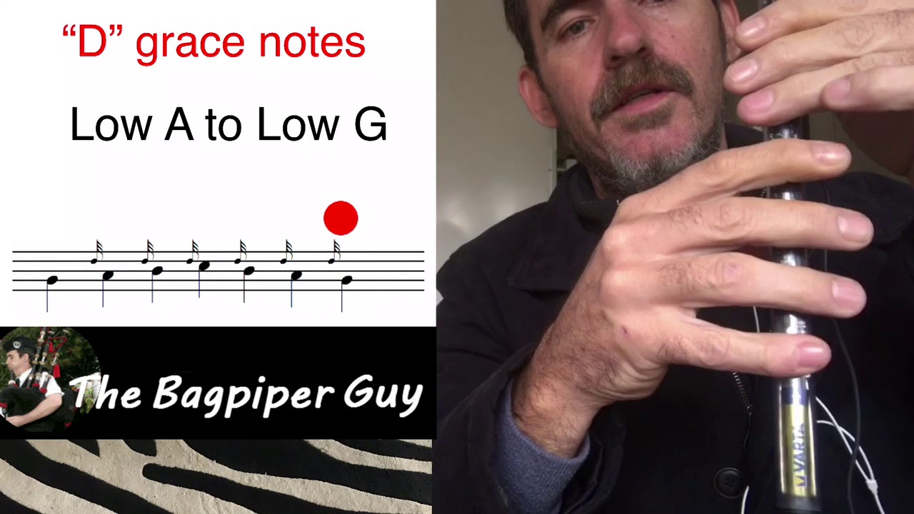 Step 2c of 10 - Learn Bagpipe "D" gracenotes - YouTube