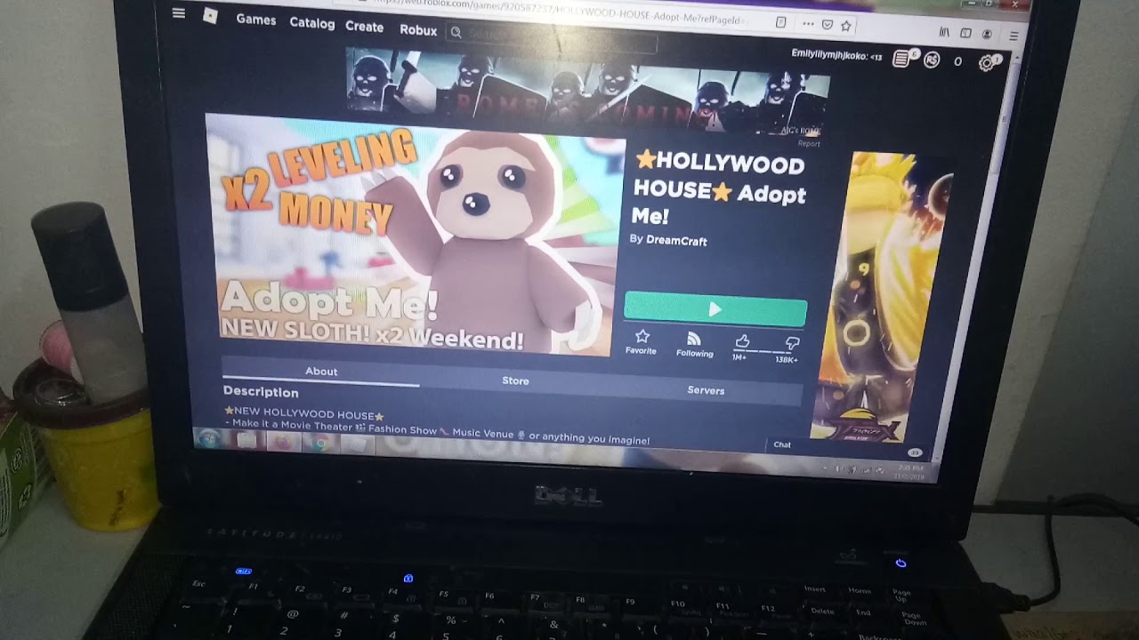 Playing adopt me on mah laptop - YouTube