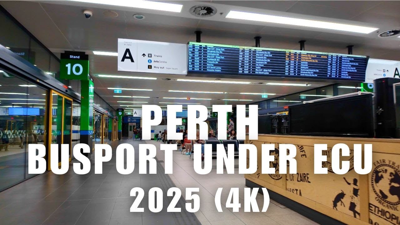 Perth Busport Walk 2025 (4K) — Under ECU City Campus Before the Student ...