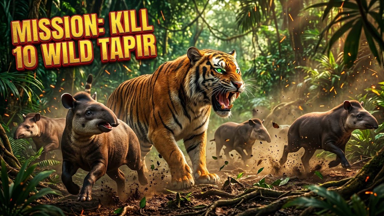 Mission: Kill 10 Wild Tapir 🐗🔥 | The Tiger Gameplay | Epic Hunting ...