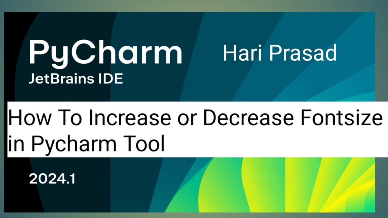 How to Increase or Decrease Font Size in Pycharm Tool...? - YouTube