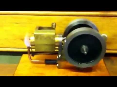 Tiny water cooled flame gulper flame licker vacum engine - YouTube