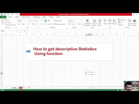 Descriptive statistics using excel functions - YouTube