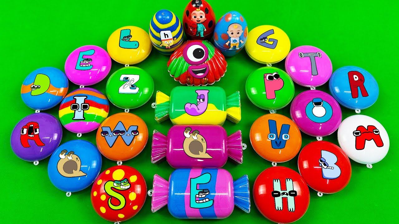 Alphabet Lore A-Z: Digging Cake, Candies, Suitcase with SLIME Coloring ...