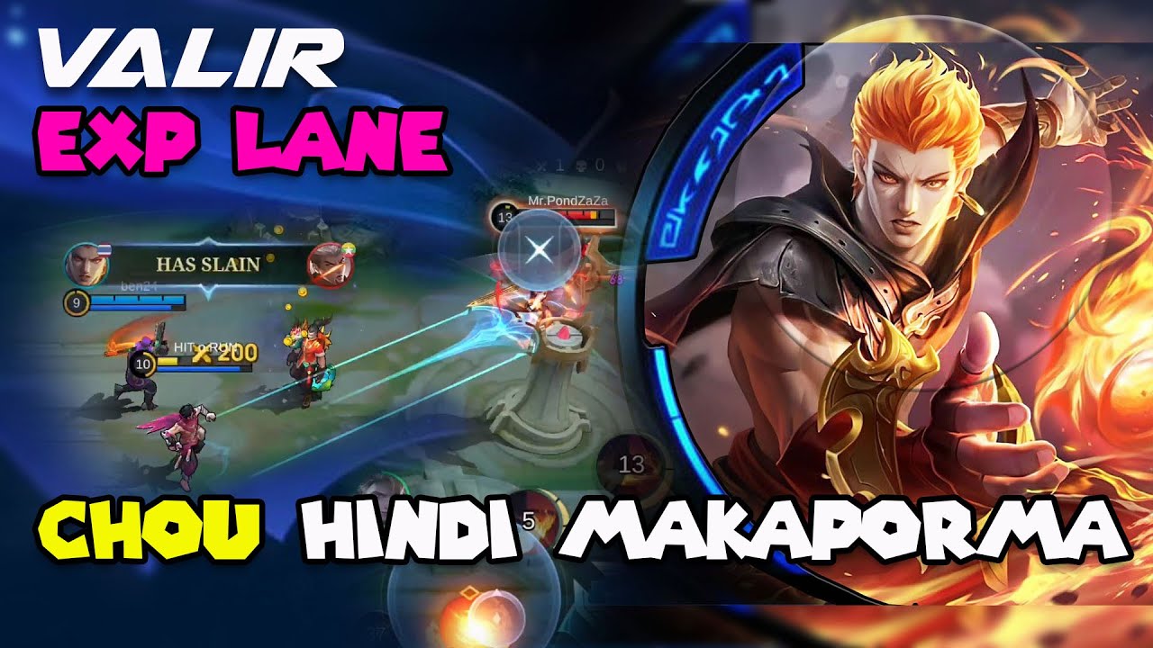 Valir hindi pina porma si Chou sa EXP lane | Chou suko sa exp lane - YouTube