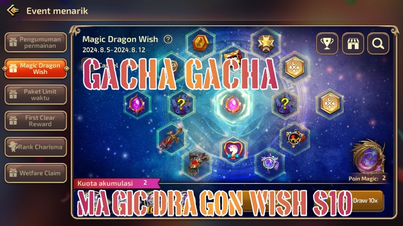 GACHA EVENT MAGIC WISH S10 & UNBOXING BLESSING - DRAGON NEST M: NEW WORLD - YouTube