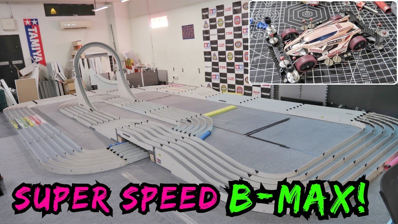 SUPER SPEED BMAX! 5 LANE COURSE LAYOUT - Tamiya Mini 4WD ミニ四駆 - YouTube