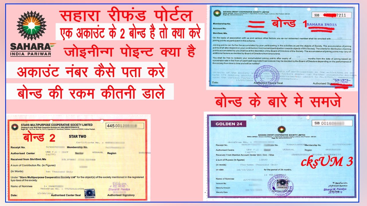 Sahara Bond Kya Hai | सहारा में फॉर्म कैसे भरे । Sahara India Refund ...