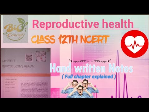 Reproductive Health class 12 NCERT || Reproductive Health Notes biology ...