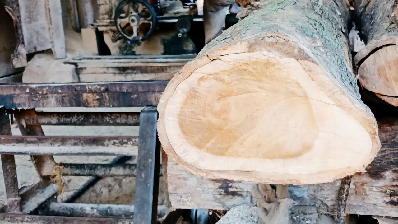 Exciting Techniques for Sawing Hard Teak Wood - YouTube