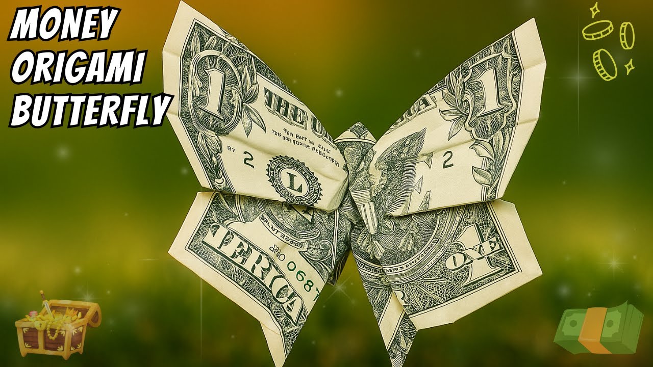 Money Origami Butterfly 🦋💵 – Beautiful and Easy Dollar Bill Fold for ...