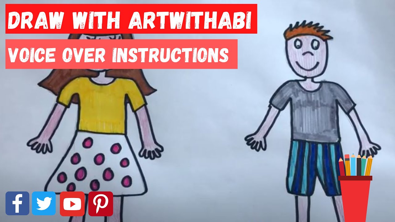 How to draw people! People Drawing tutorial. ️👫 - YouTube